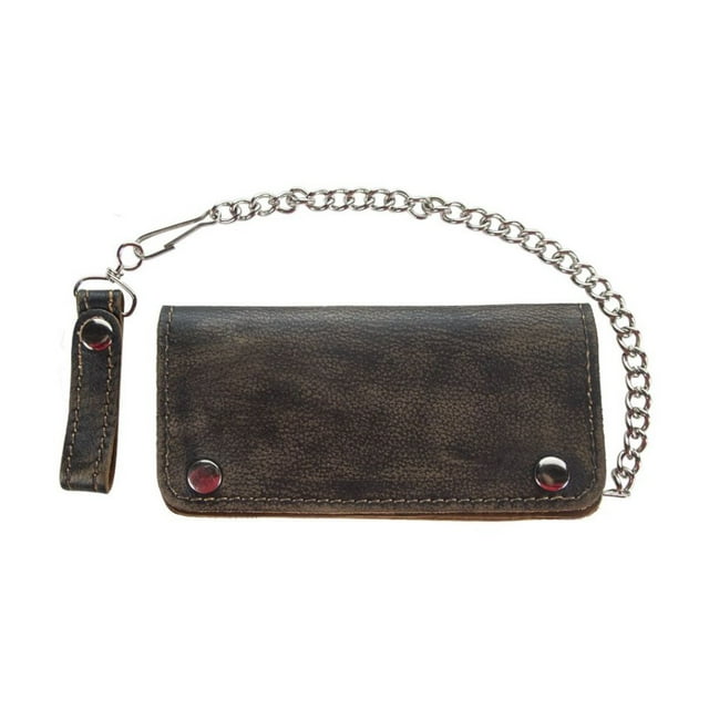 Dream Apparel Bifold Chain Wallet for Men and Women, Cowhide Leather ...