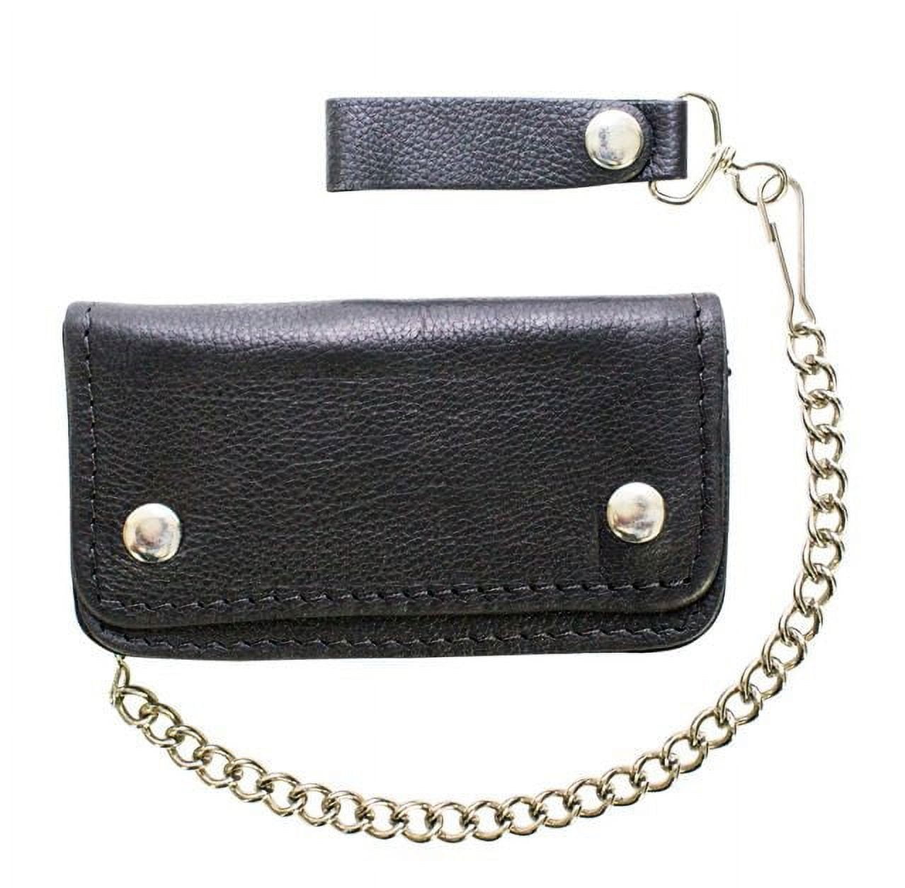 Dream Apparel Bifold Chain Wallet for Men and Women, Cowhide Leather ...