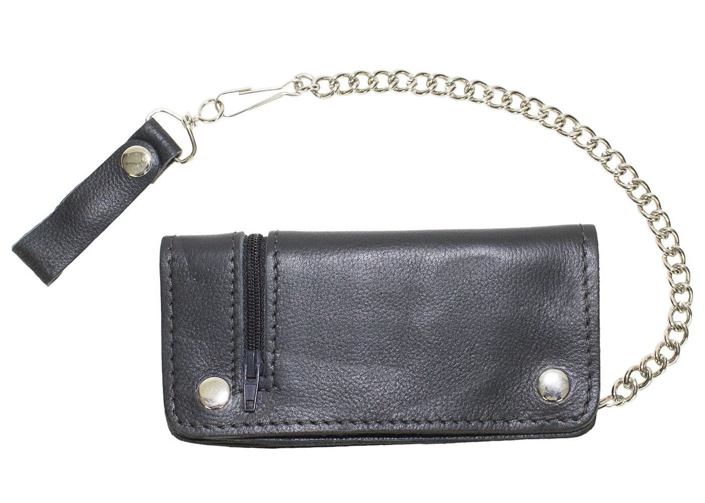 Dream Apparel Bifold Chain Wallet for Men and Women, Cowhide Leather ...