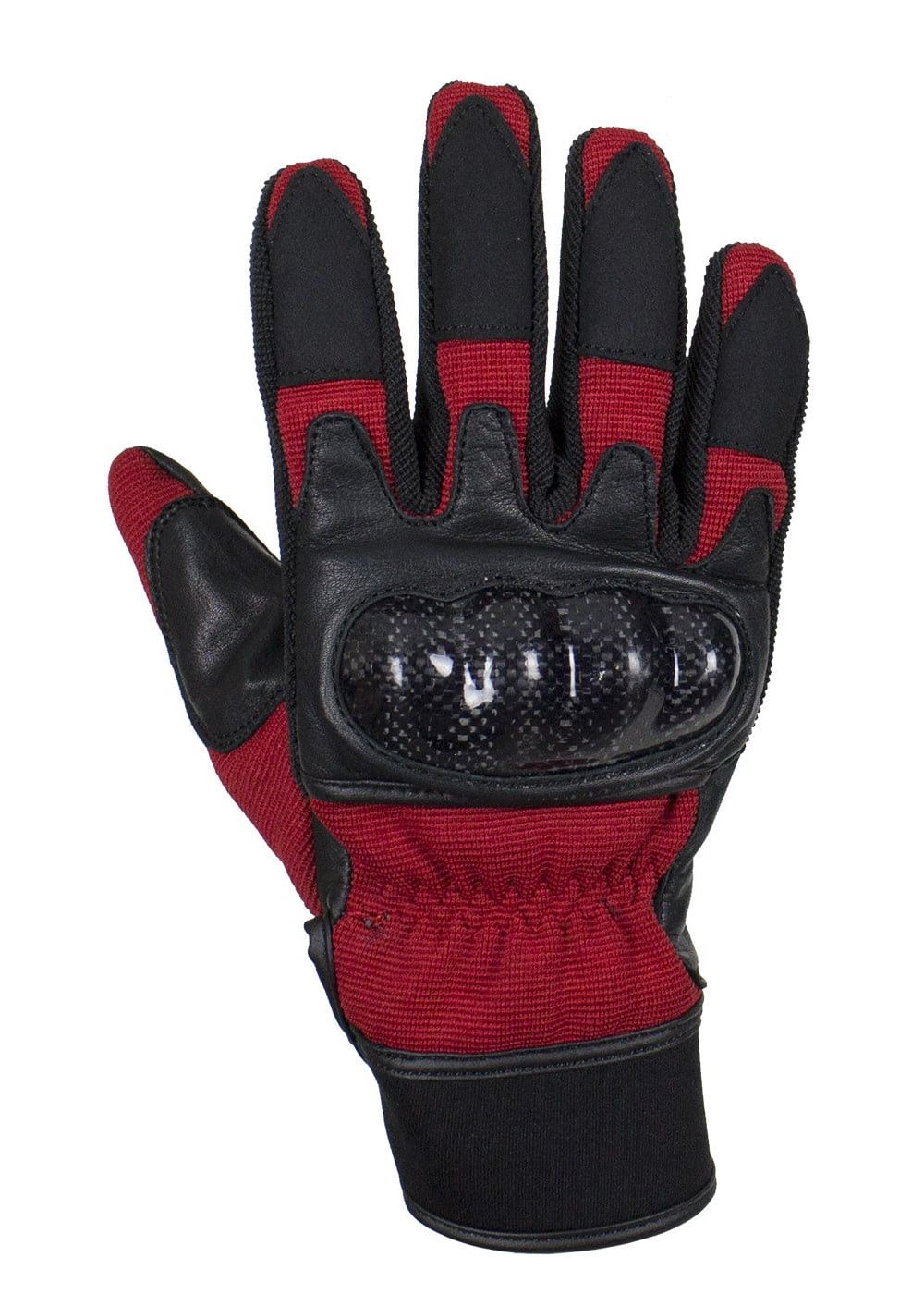 Dream Apparel Black Leather Motorcycle Knuckle Protector Gloves Riding ...