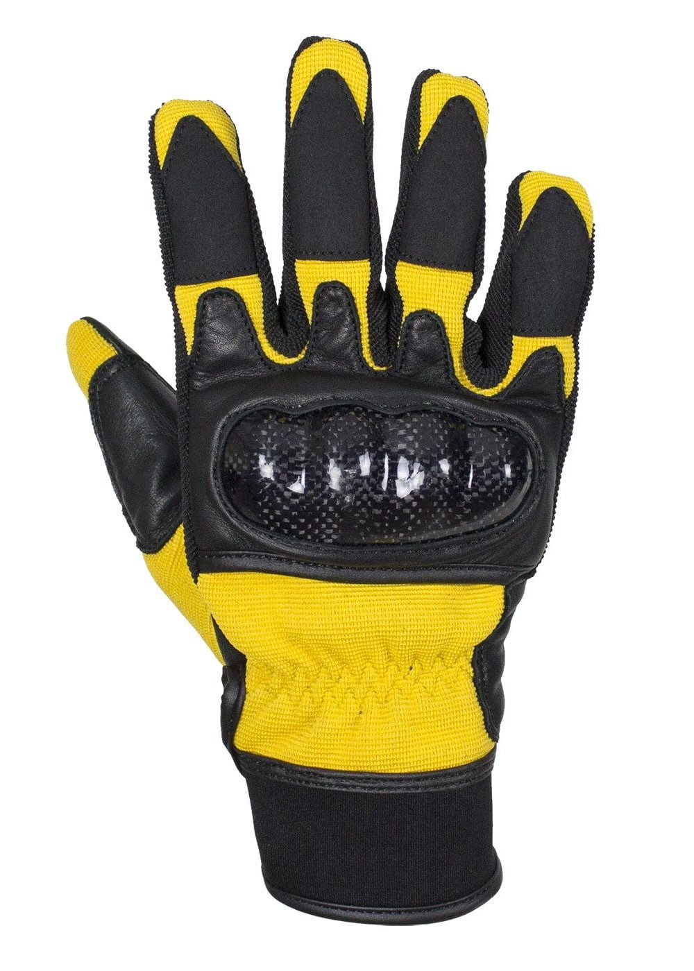 Dream Apparel Black Leather Motorcycle Knuckle Protector Gloves Riding ...