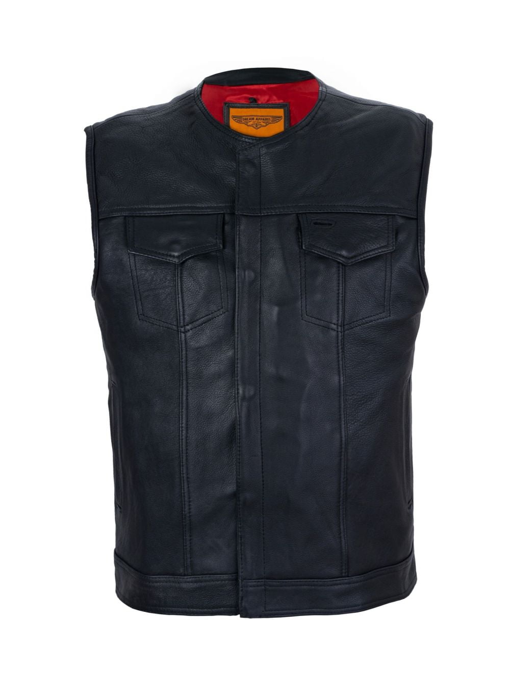 Dream Apparel Club Vest SOA Men’s Motorcycle Leather Vest with Pockets ...