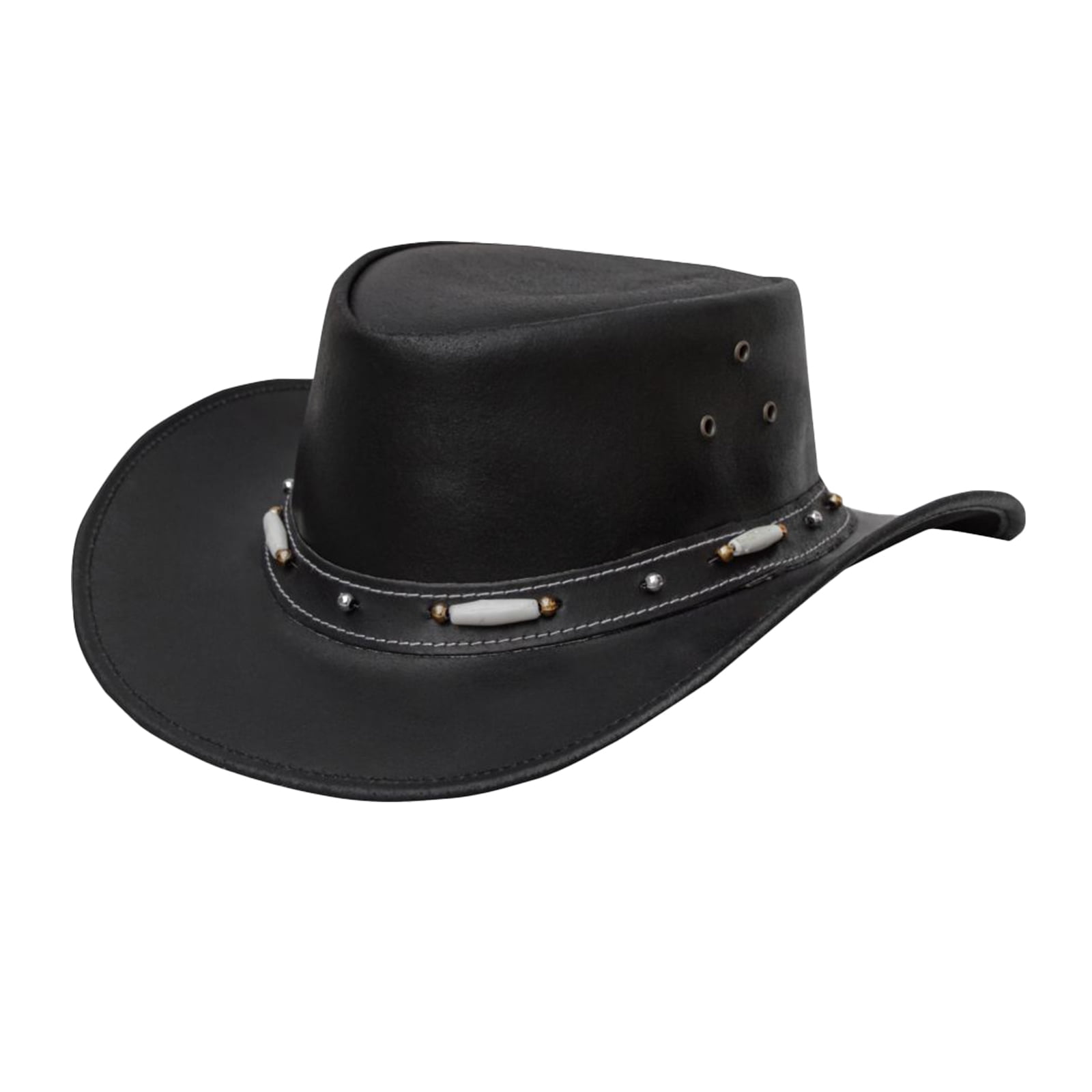 Dream Apparel Genuine Leather Top Hat Fashion Gentleman Hat Black ...