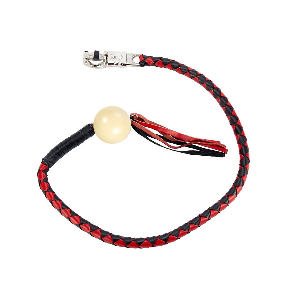 Dream Apparel Leather Motorcycle Whips 36"/42" Get Back Whip with Ball ...