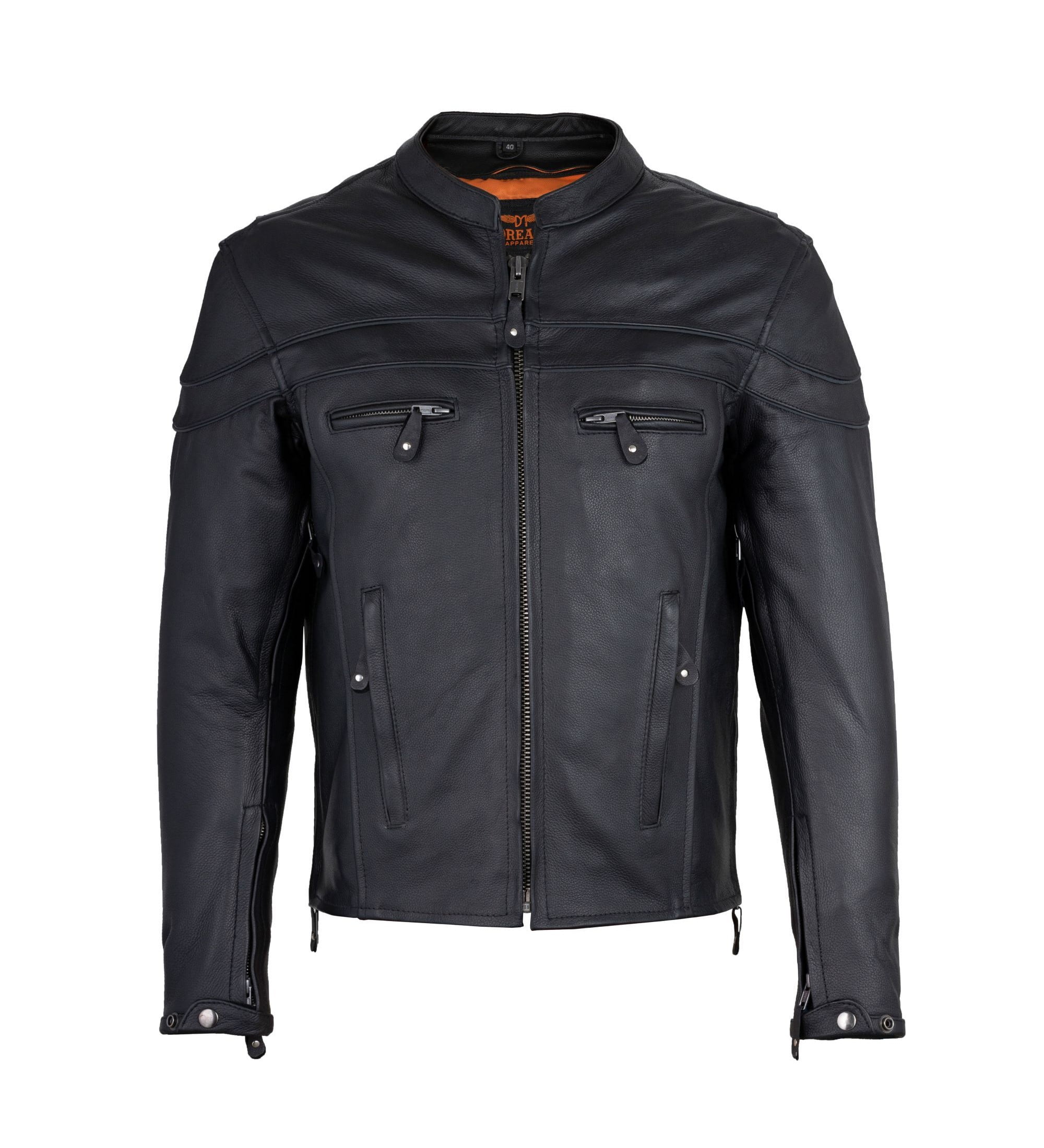 Dream Apparel Mens Leather Motorcycle Racer Jacket Premium Cowhide ...