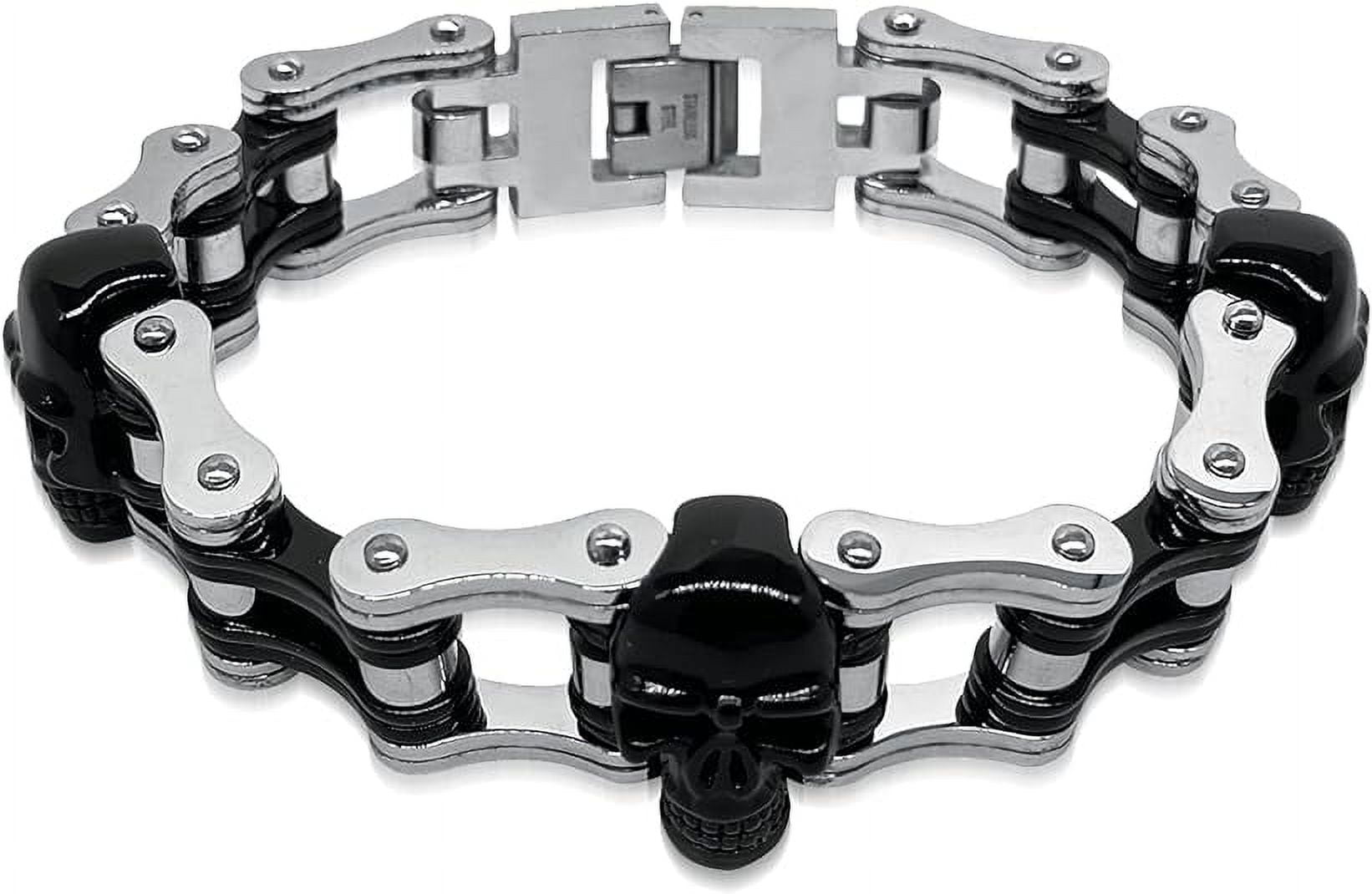 Dream Apparel Mens Stainless Steel Bike Chain Motorcycle Chain Bracelet ...