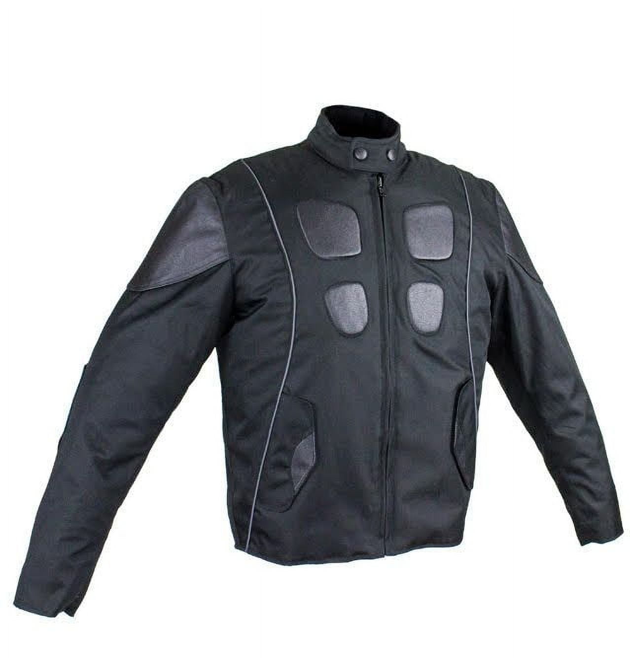 Dream Apparel Mens Textile Motorcycle Jacket Leather Padding on ...