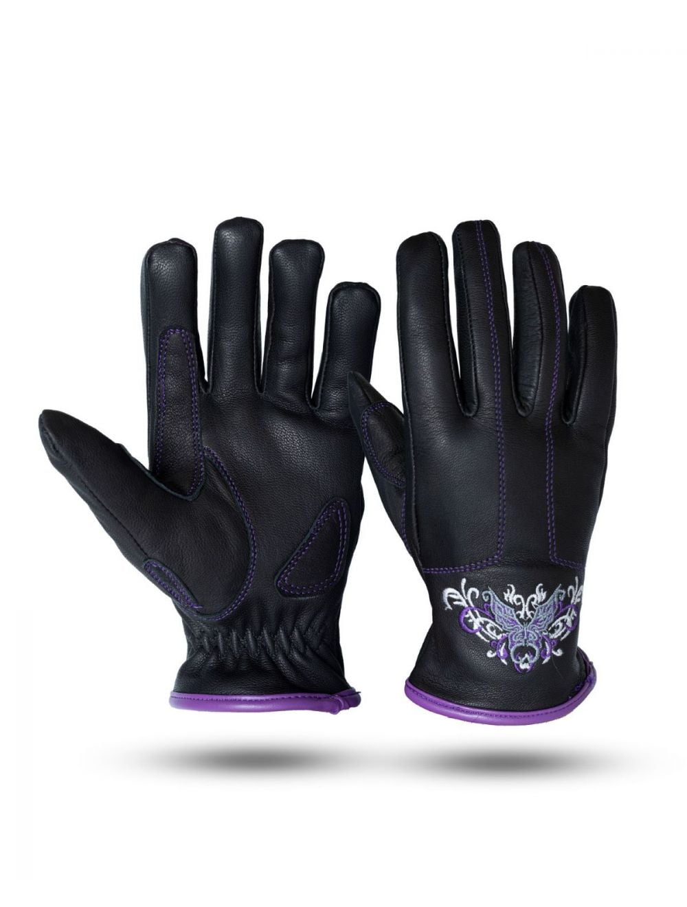 Dream Apparel Purple & Silver Butterfly in a White Graphic Embroidered ...