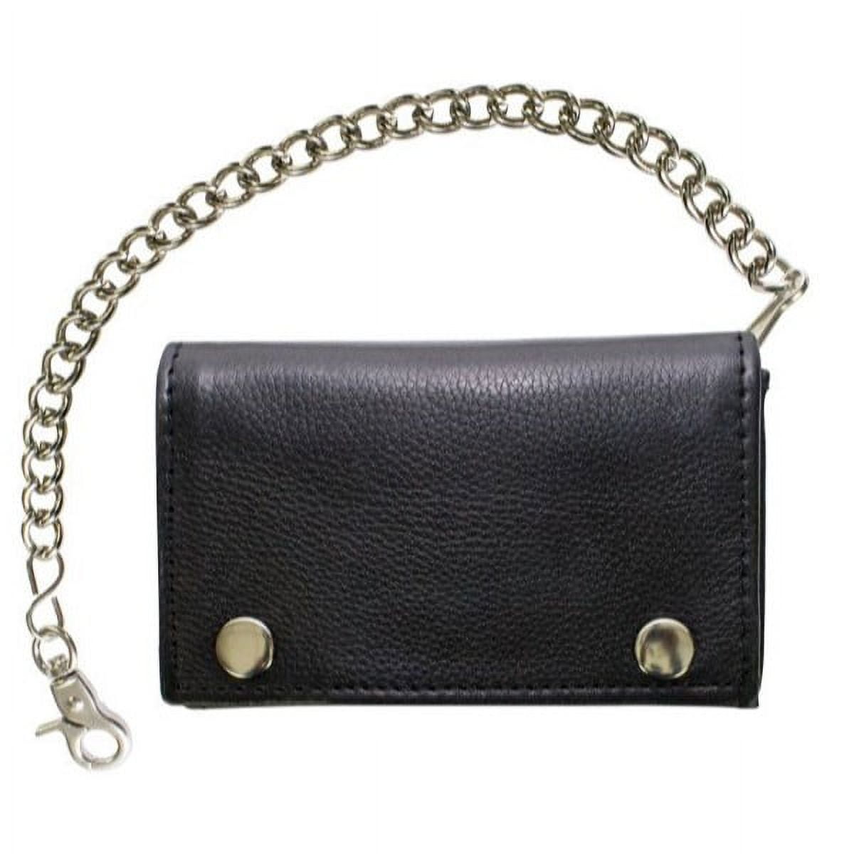 Dream Apparel Tri-Fold Chain Wallet for Men and Women, Cowhide Leather ...