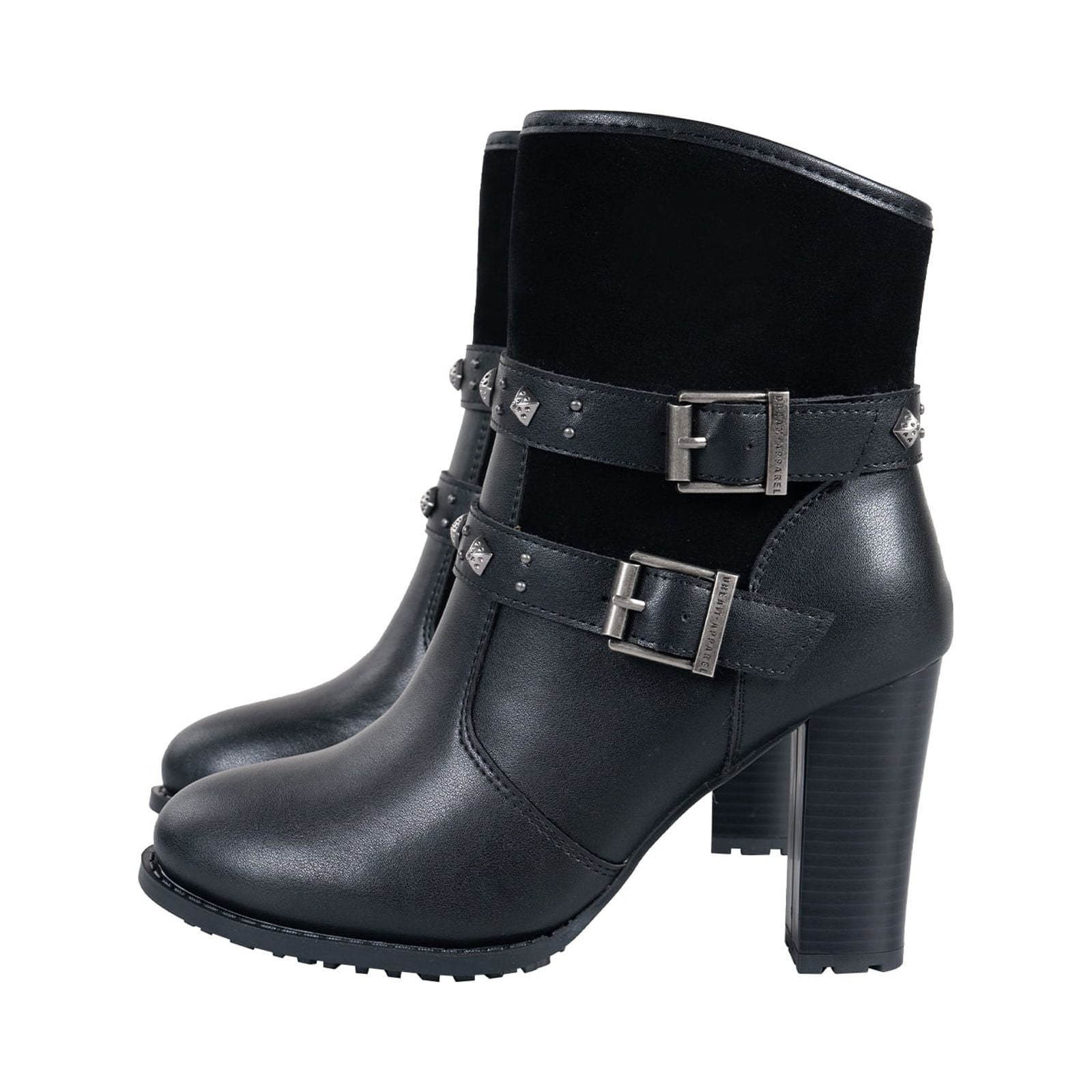 Dream Apparel Women's Ankle Boots Faux Leather Biker Riding Boots ...