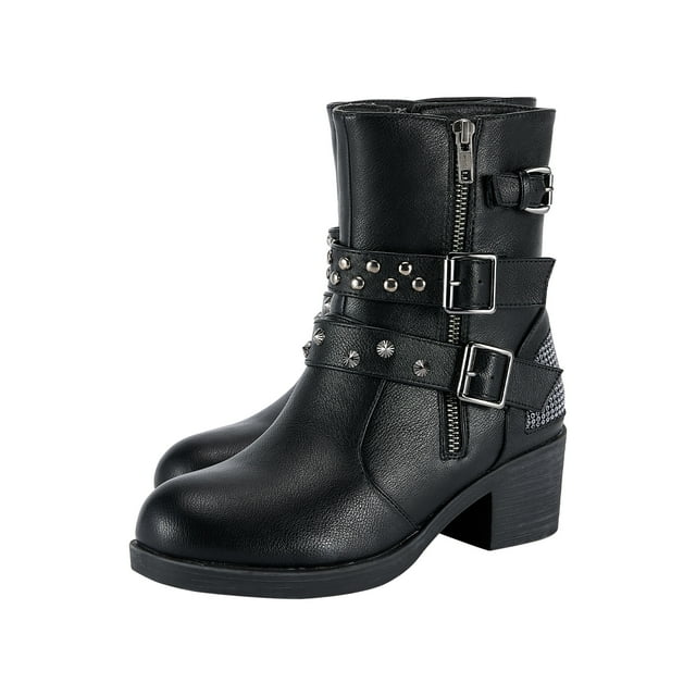 Dream Apparel Women's Motorcycle Boot Ankle Booties Biker Riding short ...