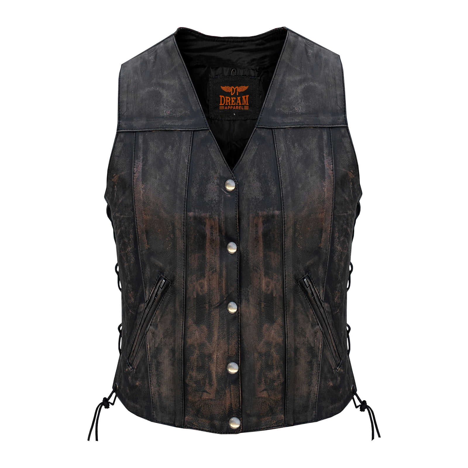 Dream Apparel Womens Motorcycle Leather Vests for Biker Riding Vest ...