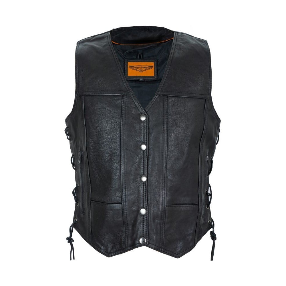 Dream Apparel Womens Motorcycle Vest Cowhide Leather Vests for Ladies ...