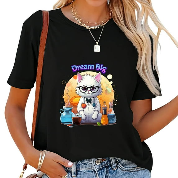 Dream Big Back to School Gifts Stylish Women's Short Sleeve Shirt ...
