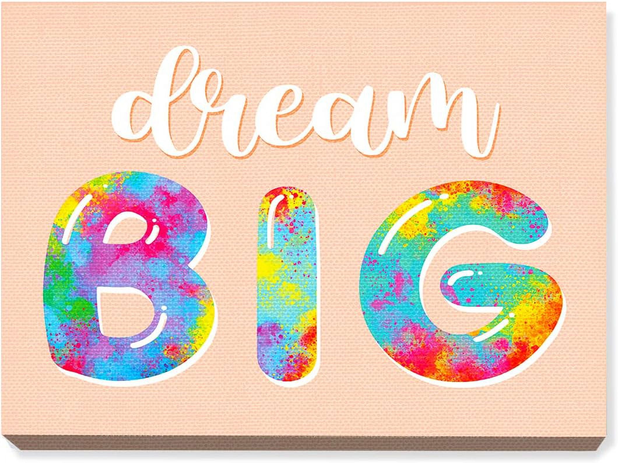 Dream Big Canvas Wall Art,Inspirational Positive Quote Artwork Picture ...