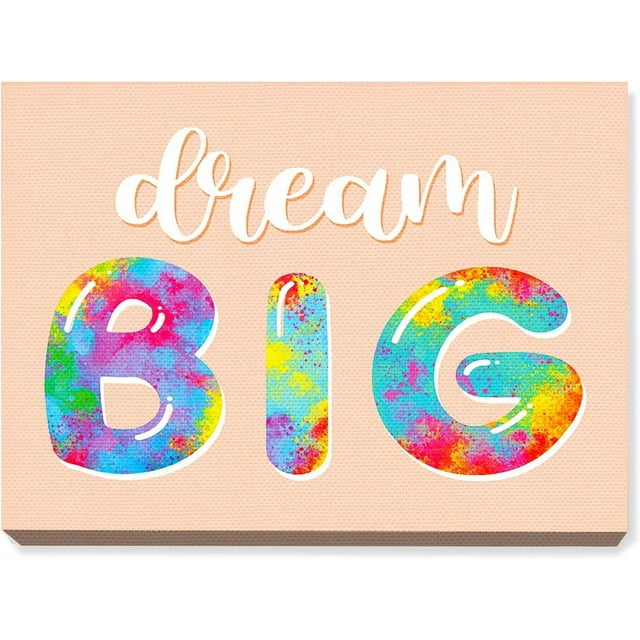 Dream Big Canvas Wall Art,Inspirational Positive Quote Artwork Picture ...