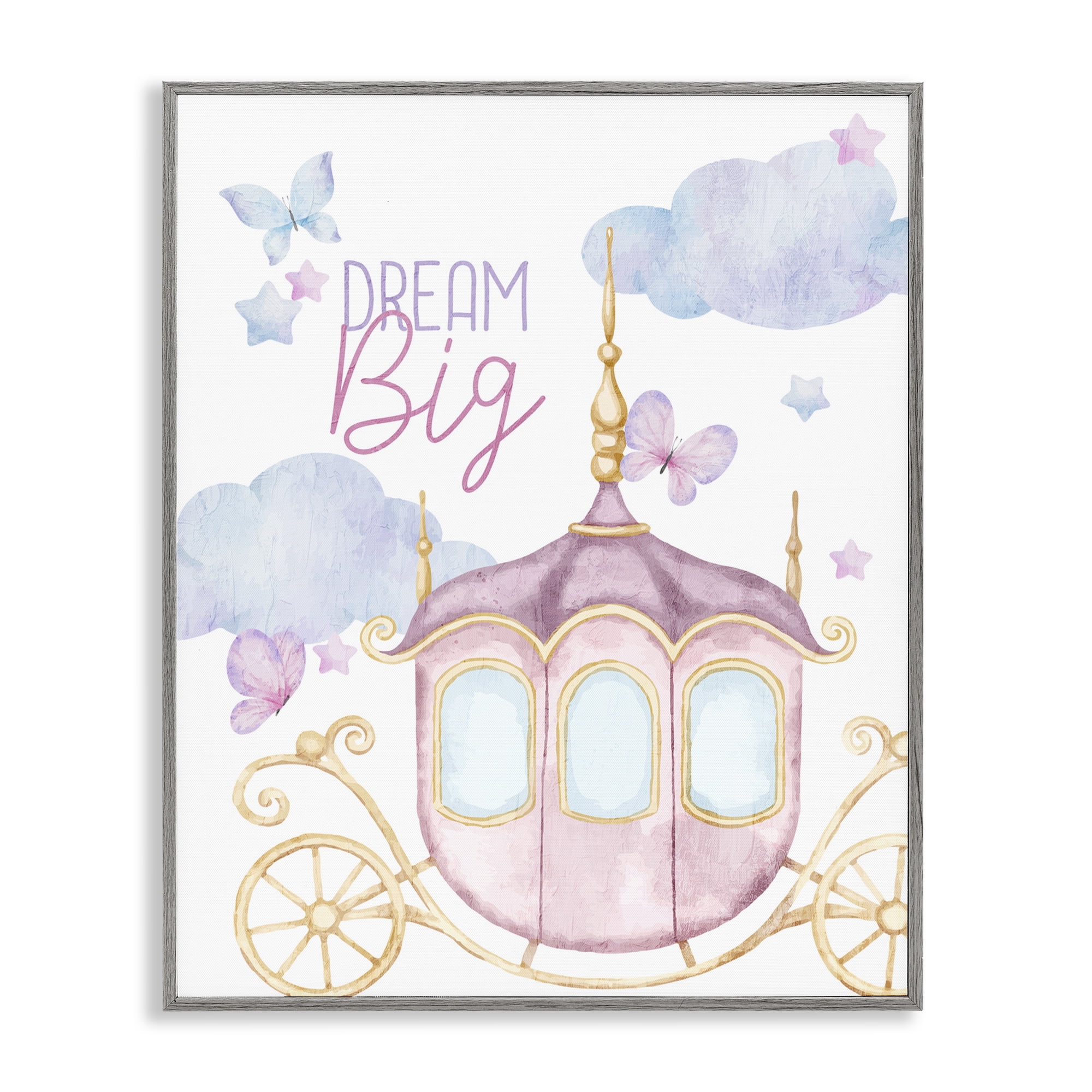 Dream Big Fantasy Carriage Gray Framed Giclee Art, design by Kim Allen ...