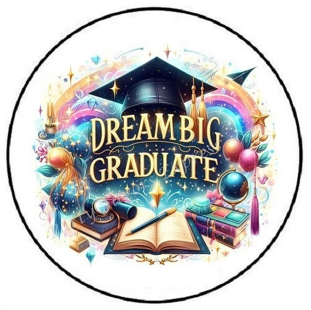 Dream Big Graduate Graduation Stickers Party Favors Phone Decal Water ...
