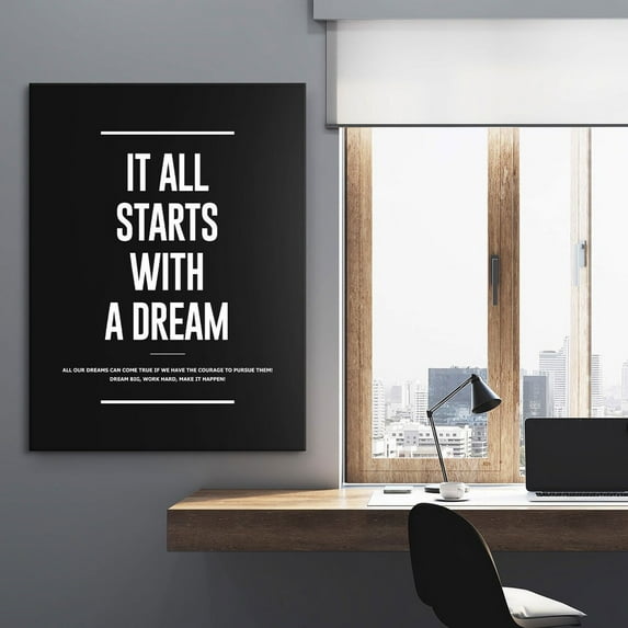 Dream Big Inspirational Quote Poster, Office Wall Decor, Motivational ...