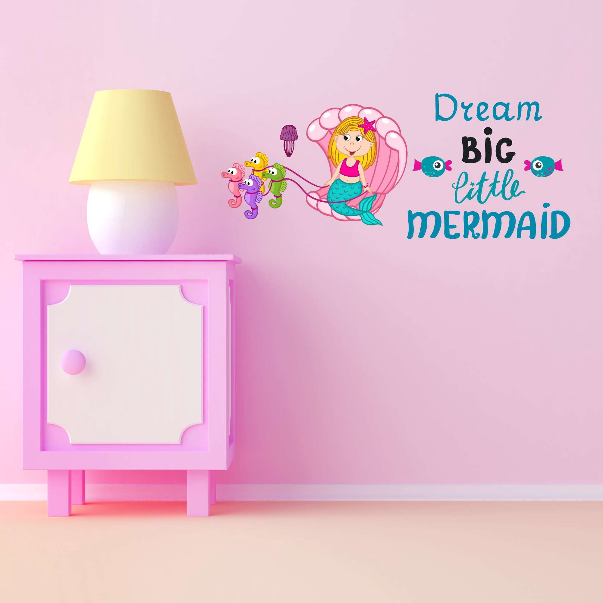 Dream Big Little Mermaid Half Shell Seahorse Sled Statfish Princess ...