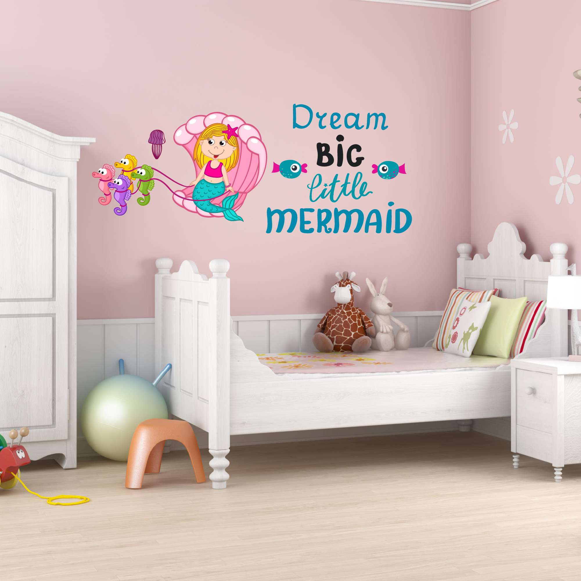 Dream Big Little Mermaid Half Shell Seahorse Sled Statfish Princess ...