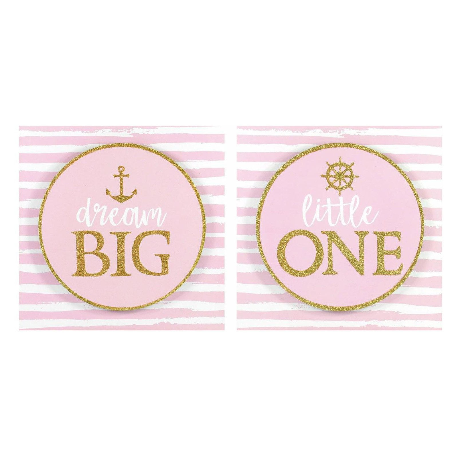 Dream Big Little One-2Pk Boxed Plaque With Raised Shape and Glitter ...