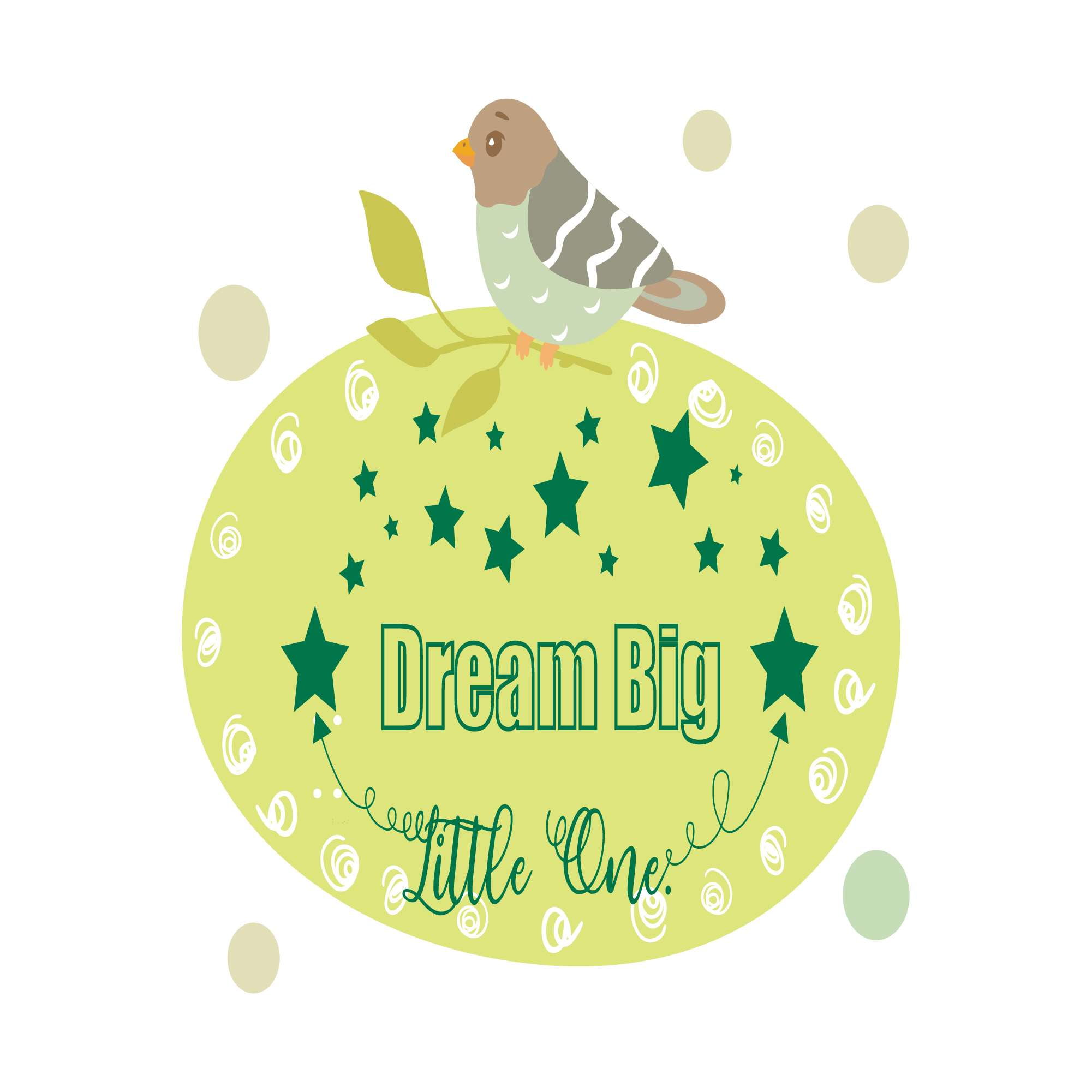 Dream Big Little One Kids Room Motivational Quote Vinyl Wall Design ...
