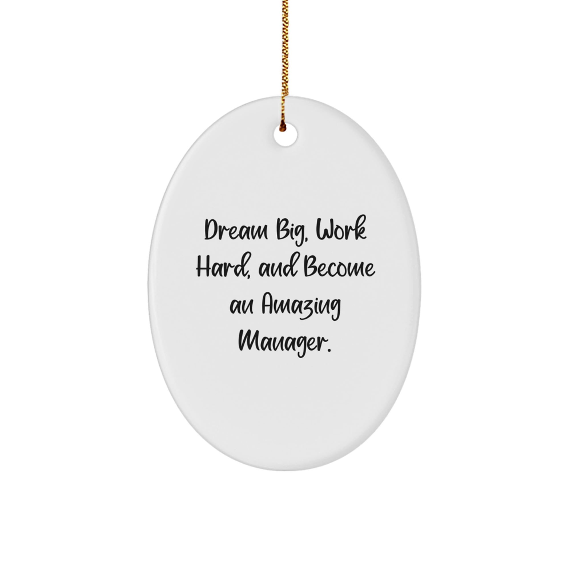 Dream Big Manager Gifts from Friends for Men Oval Ornament ...