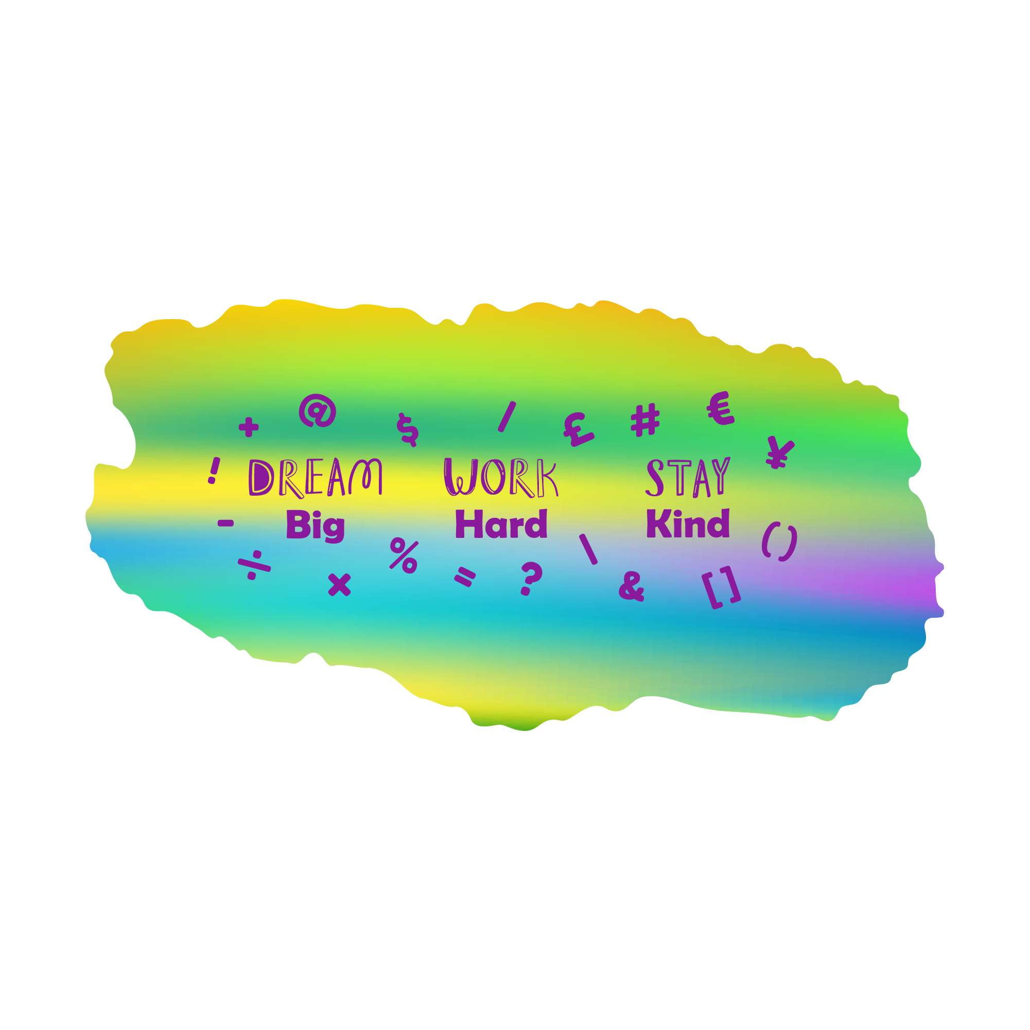 Dream Big Work Hard Stay Kind Educational Motivational Quote Vinyl Wall ...