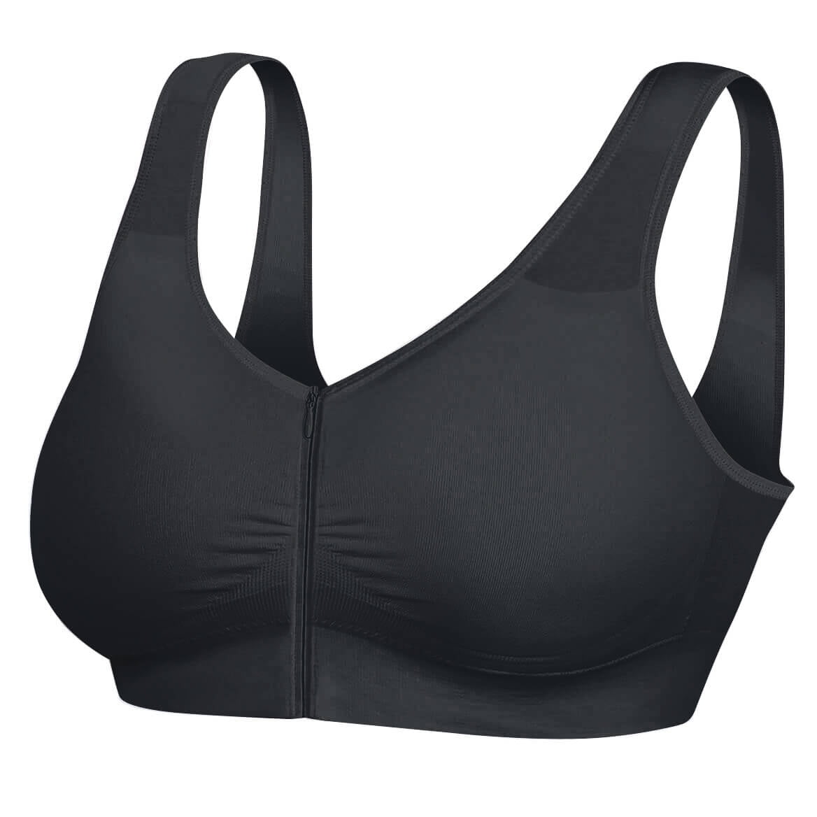 Dream Bras Copper Therapy Zip-Front Bra, Black, Medium - Walmart.com