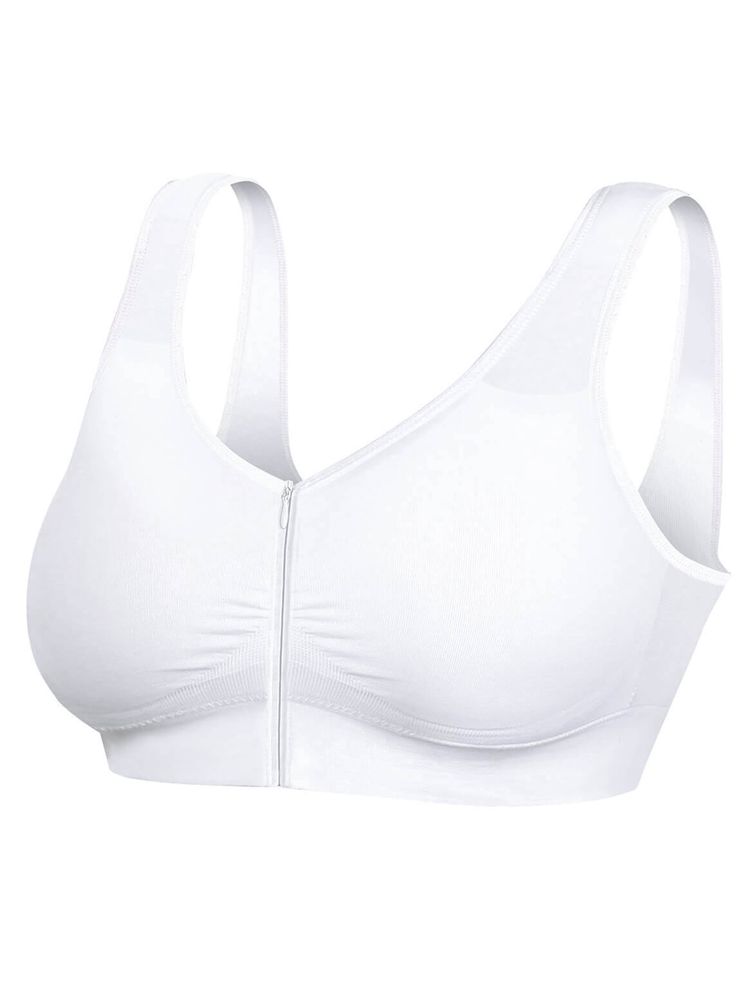 Dream Bras Copper Therapy Zip-Front Bra, White, Small - Walmart.com