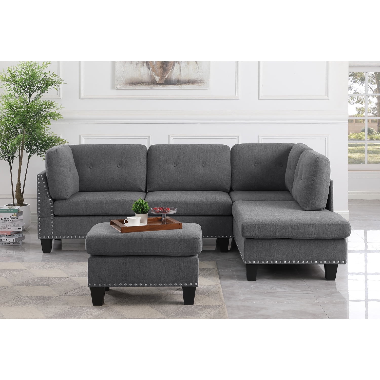 Dream C Brayton 3 - Piece Upholstered Sectional - Walmart.com