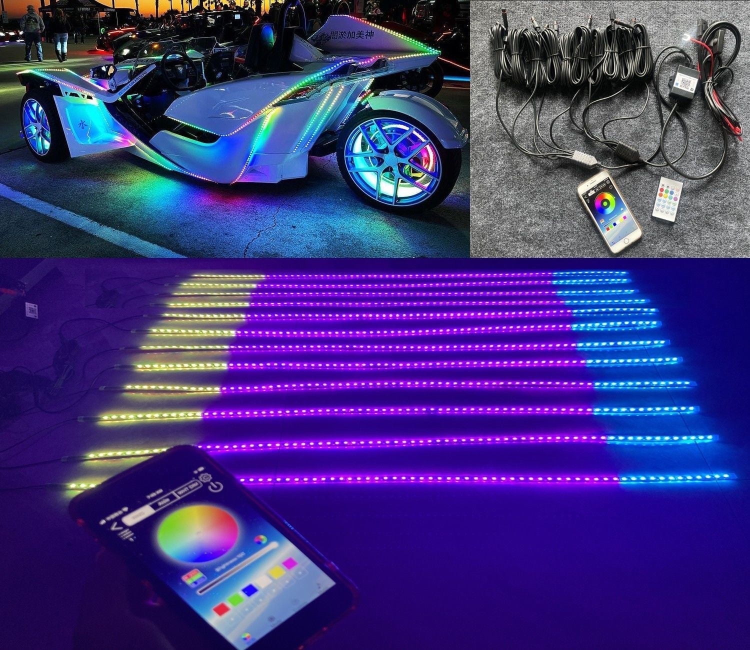 Dream CHASING Bluetooth LED Strips Light 12PCS 5FT Single Row ...