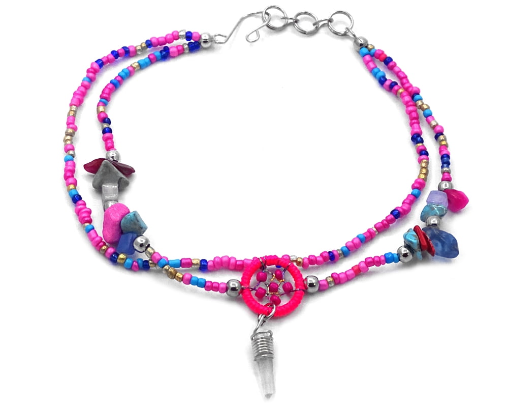 Dream Catcher Clear Quartz Crystal Dangle Chip Stone Seed Beaded Multi ...