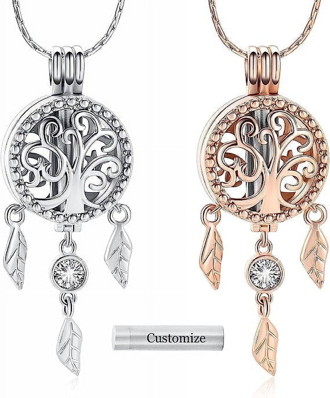 Dream Catcher Cremation Jewelry for Ashes Stainless Steel Tree of Life ...