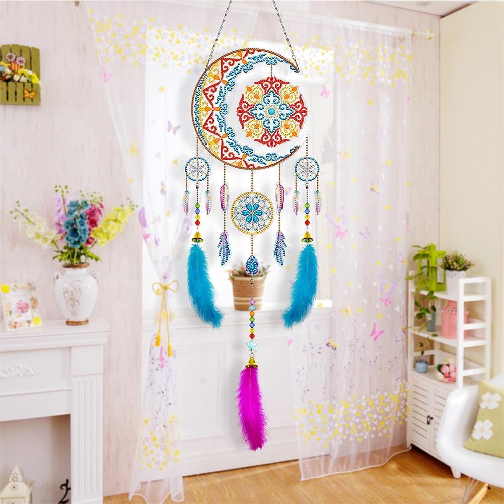Dream Catcher Diamond Art Painting 5D Kit, 23.4" Boho Wall Hanging with ...
