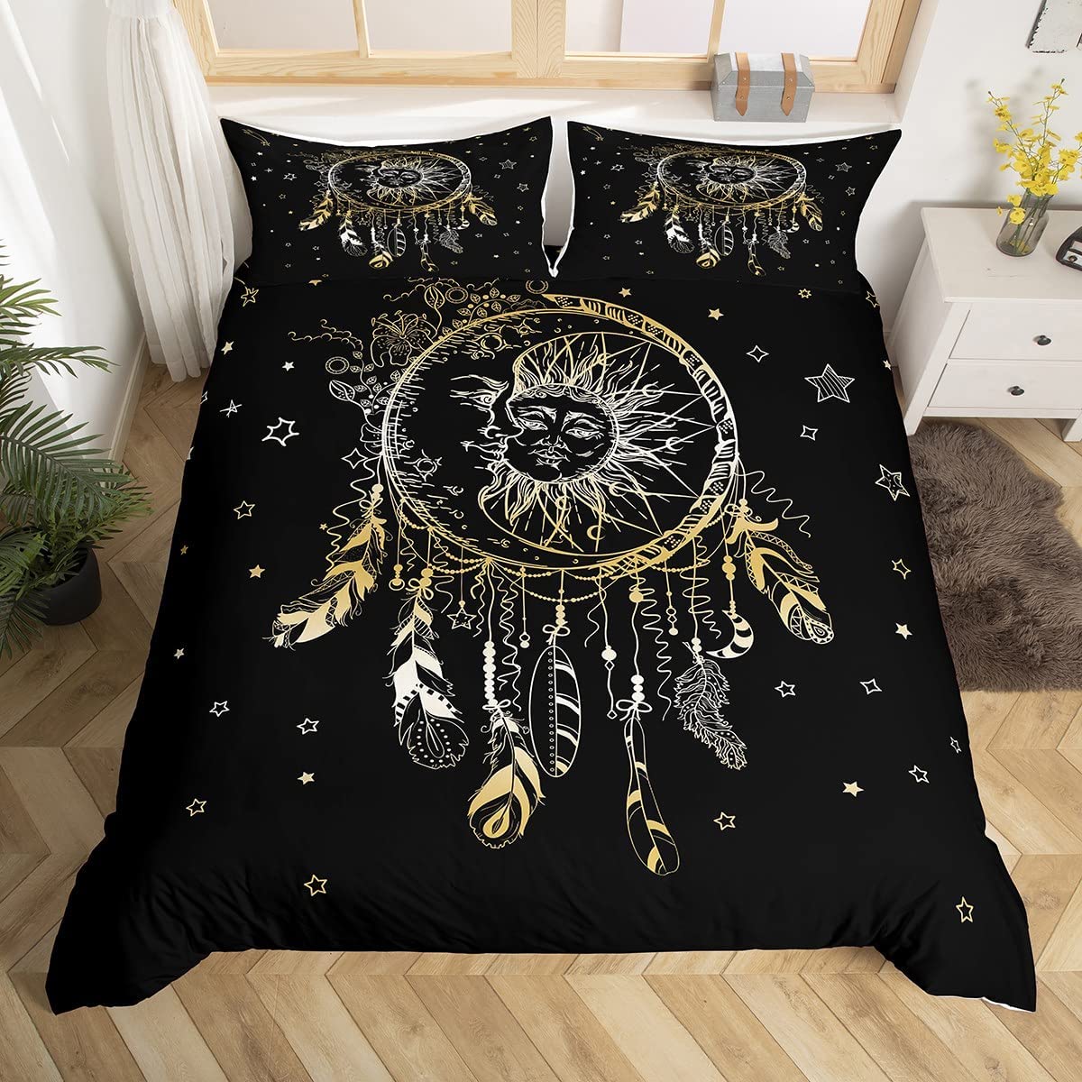 Dream Catcher Duvet Cover Set 90x90inch Bohemian Bedding Set 3D Printed ...