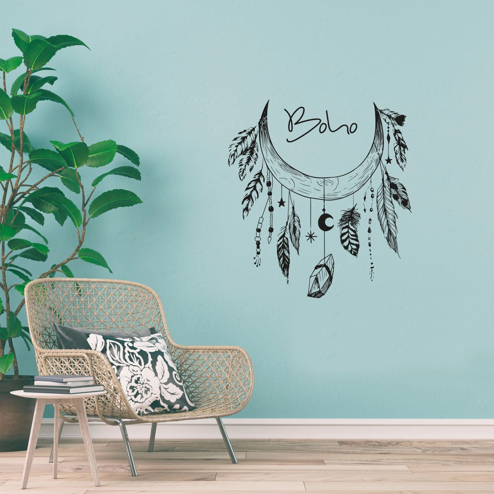 Dream Catcher Feather Boho Arch Abstract Modern Bohemian Accent Wall ...