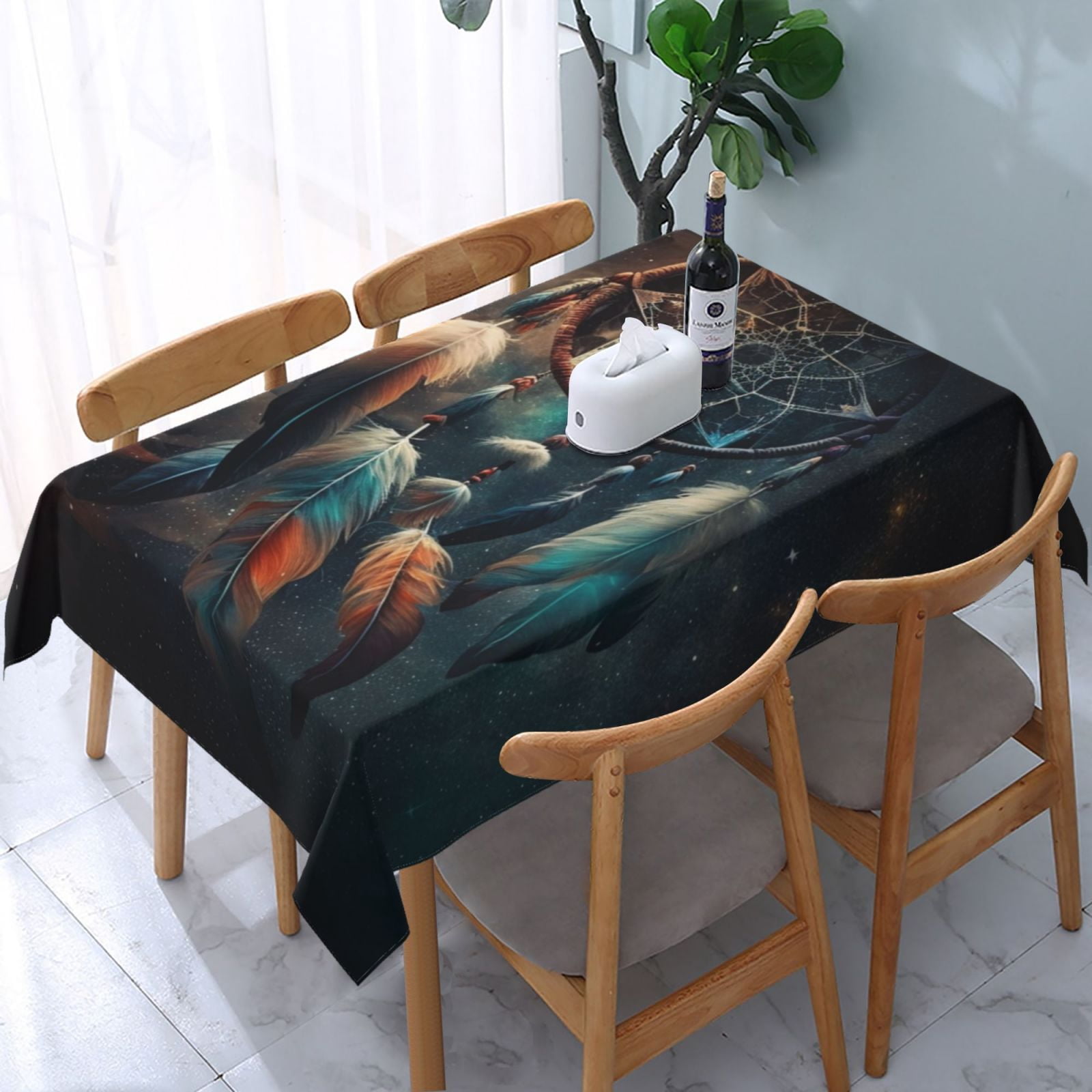 Dream Catcher Feather Starry Art Rectangular Tablecloth 54"x 72 ...