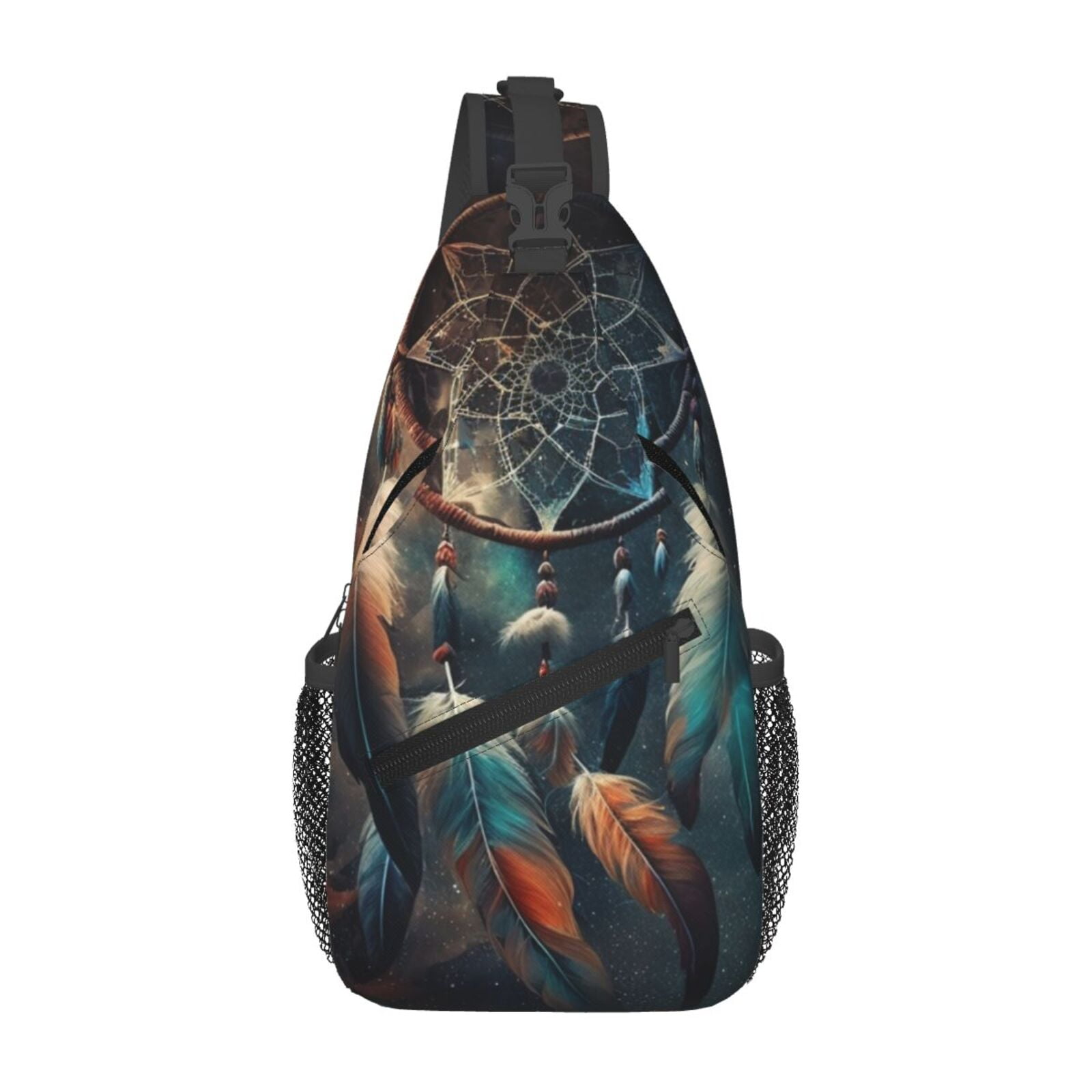 Dream Catcher Feather Starry Art Sling Backpack Shoulder Chest ...