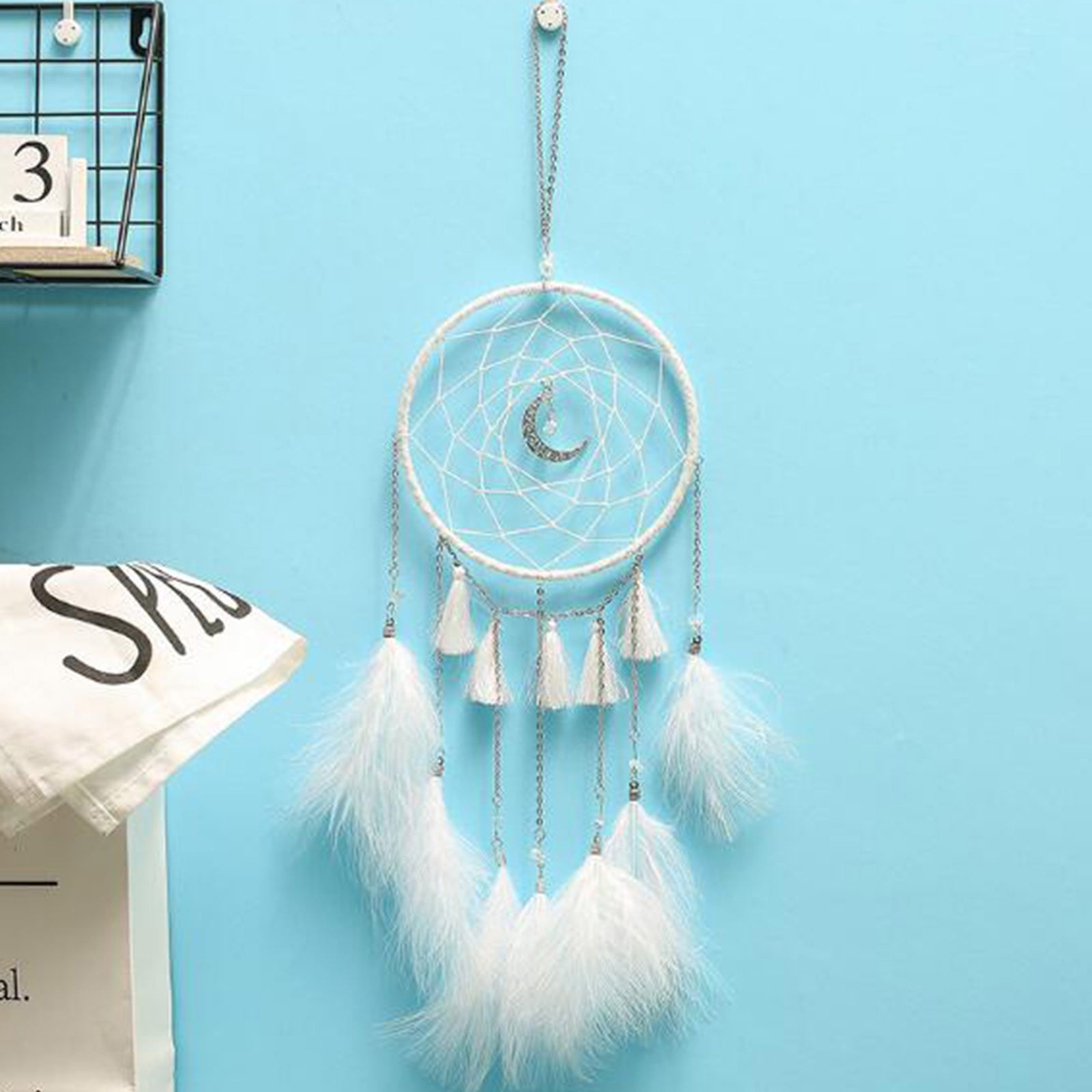 Dream Catcher with Feathers, Handmade Indians Traditional Circular Net ...