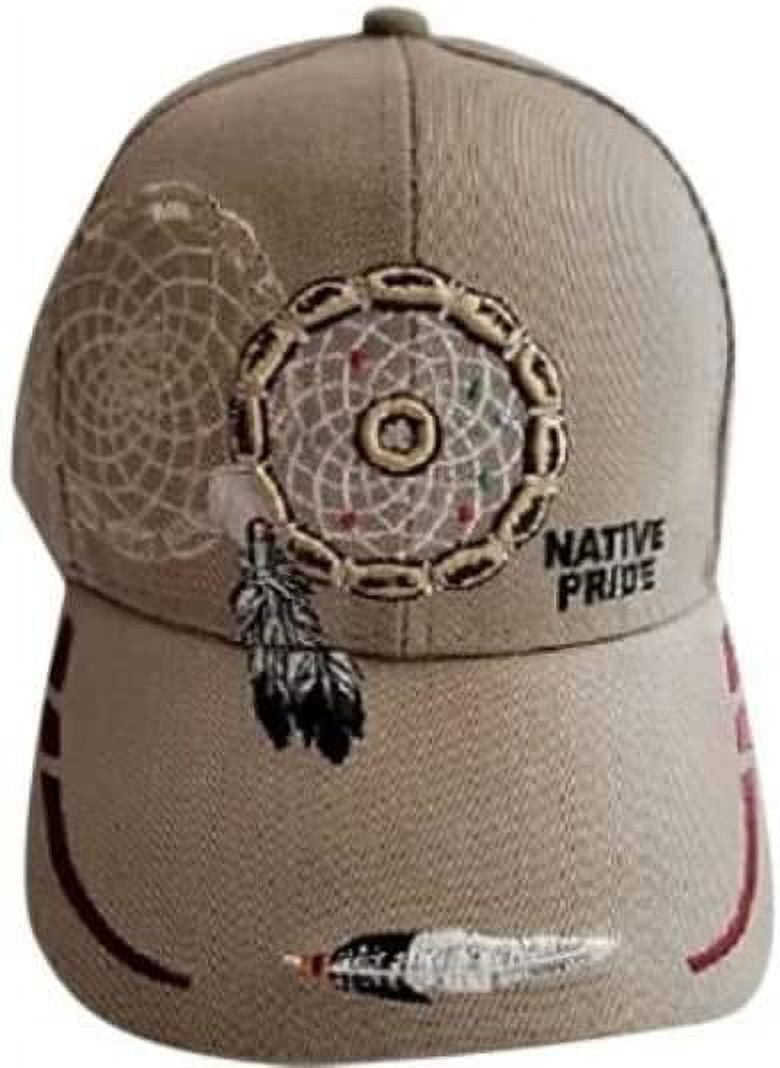 Dream Catcher & Feathers Native Pride Baseball Cap Embroidered - Khaki ...