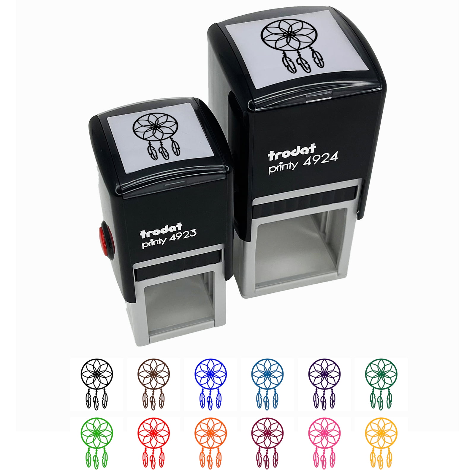 Dream Catcher Self-Inking Rubber Stamp Ink Stamper - Lime Green Ink ...