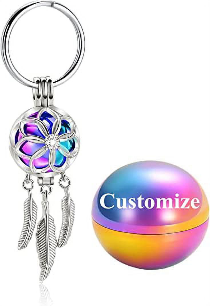 Dream Catcher Urn Keychain for Ashes Angel Wing Cremation Urn Pendant Necklace Hollow Dream ...