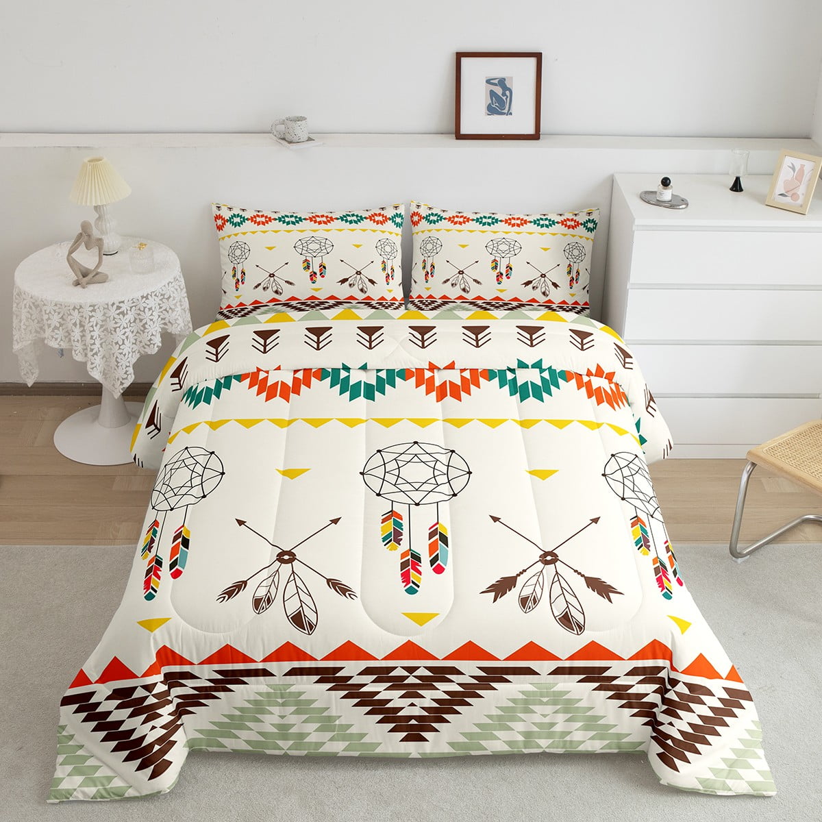 Dream Catchers Bedding Set Ethnic Tribe Arrow Quilt,Southwestern Native ...