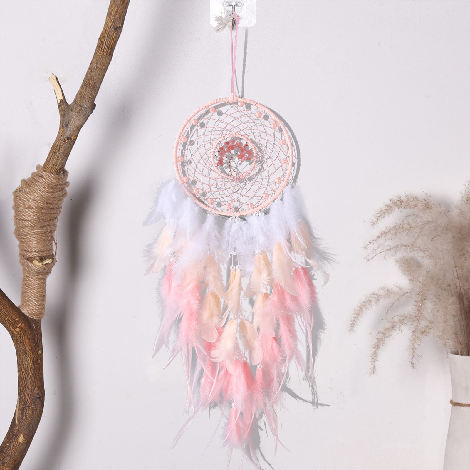 Dream Catchers, Blue Feather Dream Catcher Wall Decor, Crystal Tree of ...