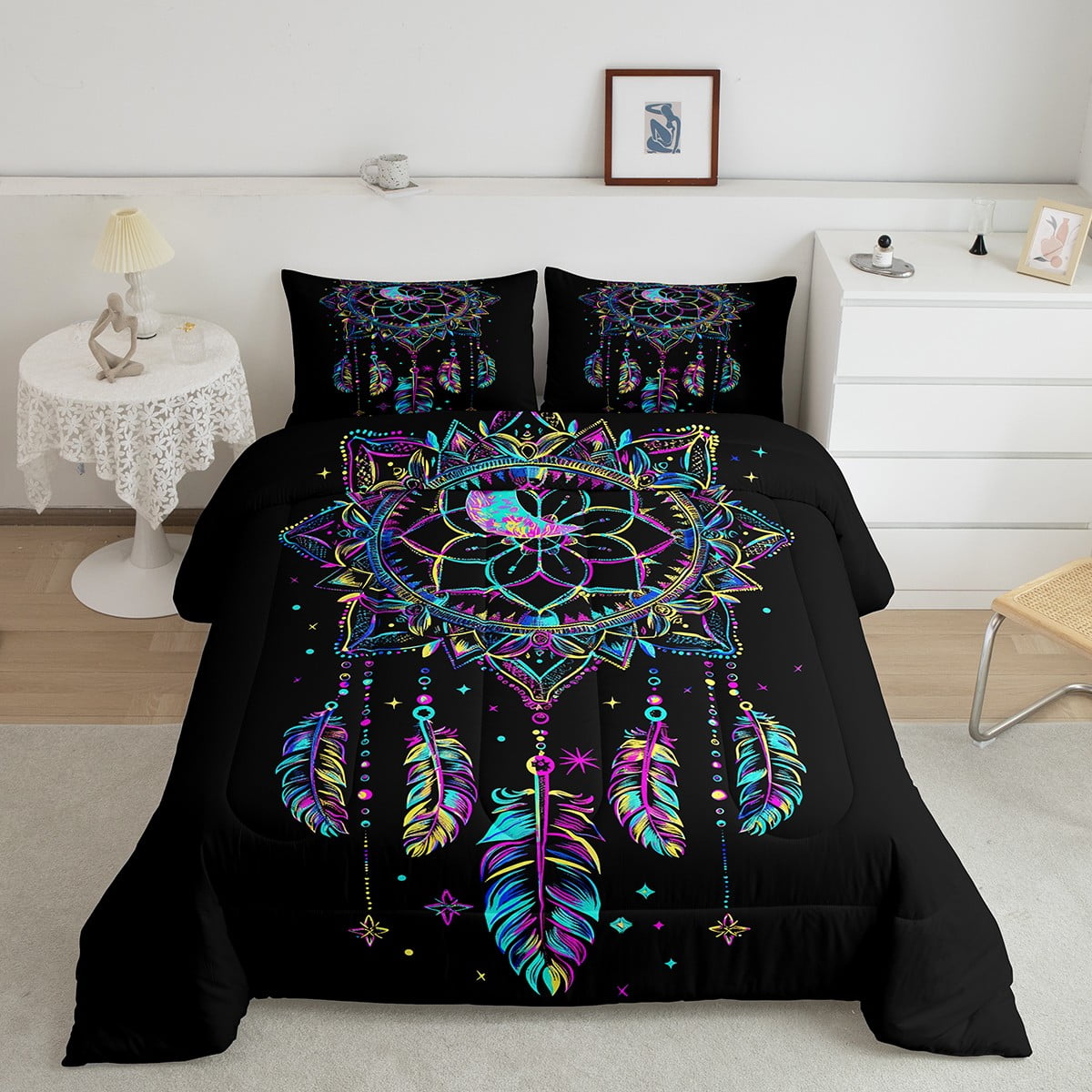 Dream Catchers Comforter Set Bohemian Dream Catchers Twin Bedding Sets for Girls,Exotic Quilt ...