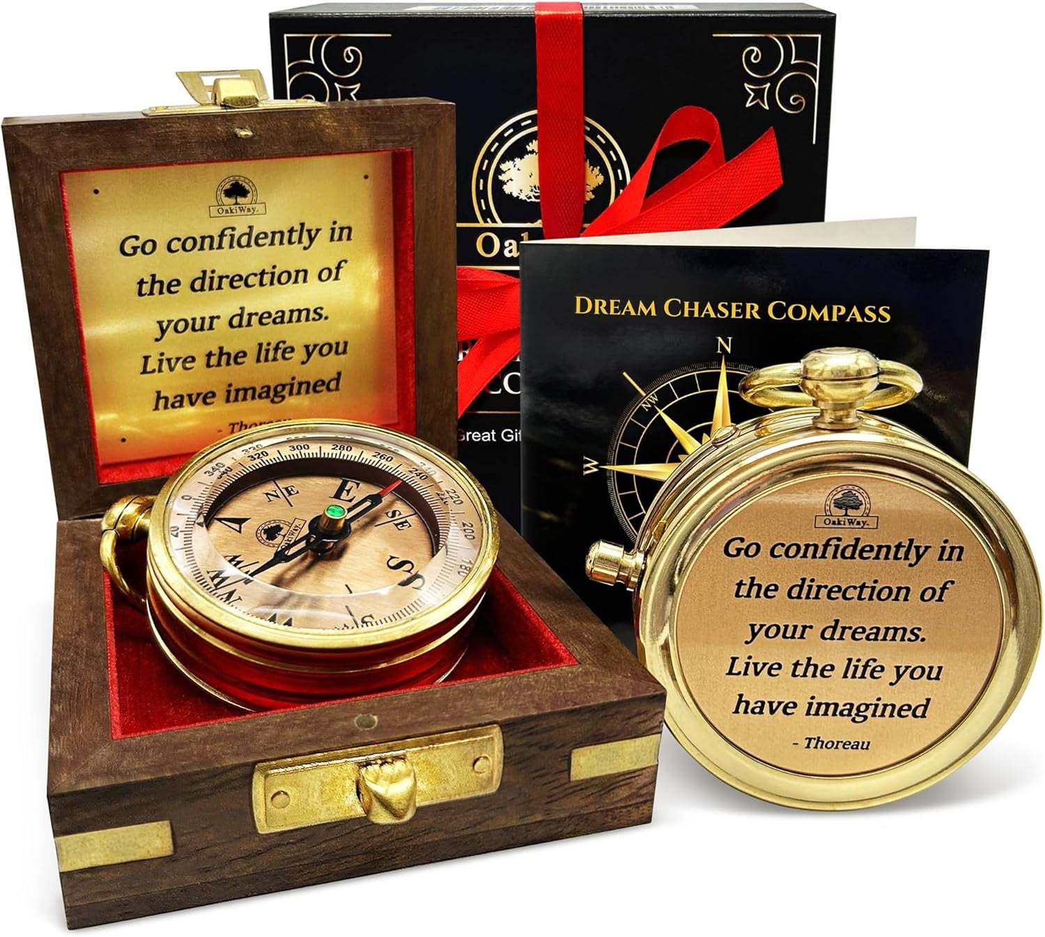 The Dream Chaser Compass in Wooden Box - Graduation Gifts for Him ...