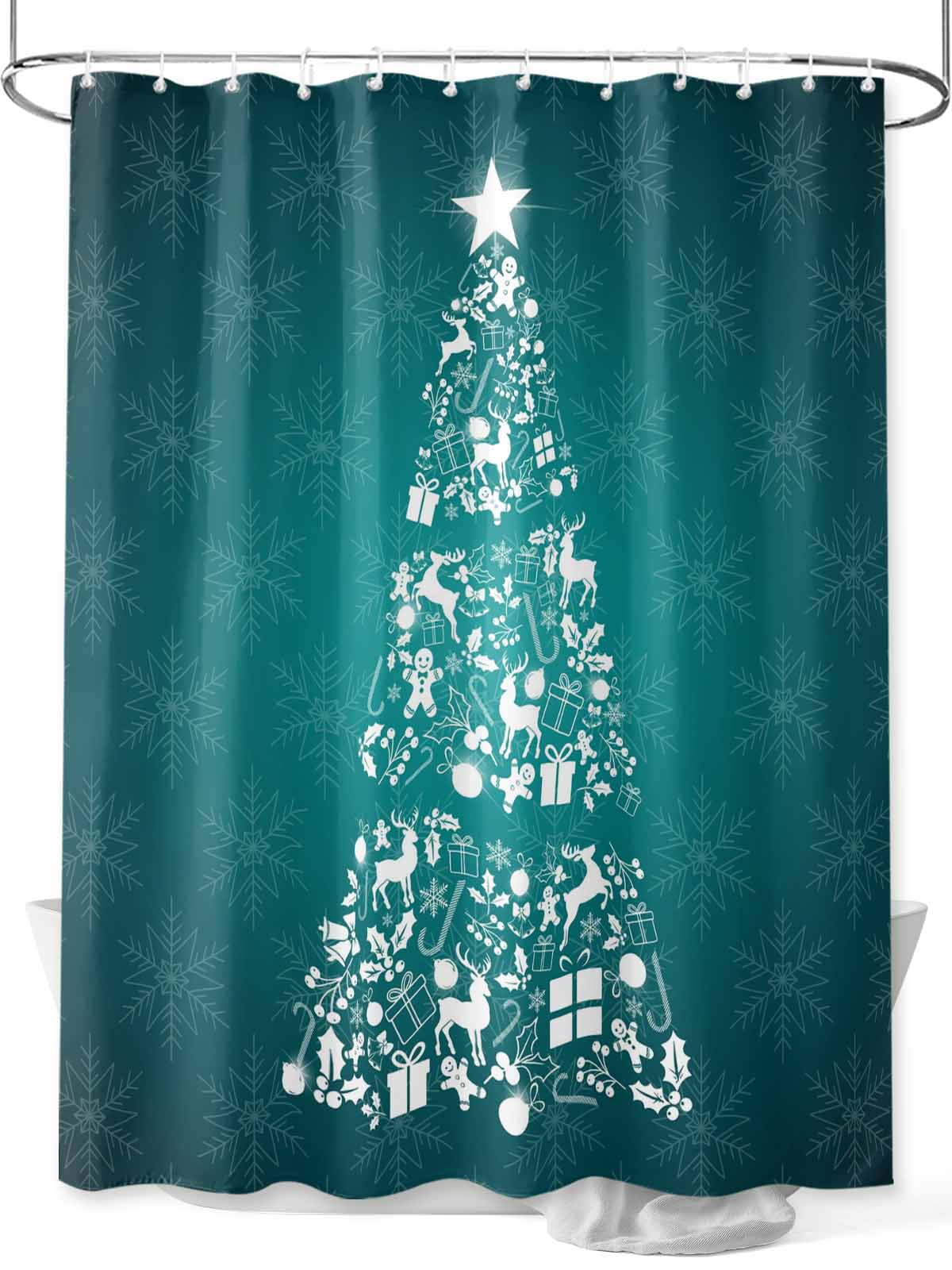 Dream Christmas Tree Shower Curtain Set, Waterproof Shower Curtains for ...