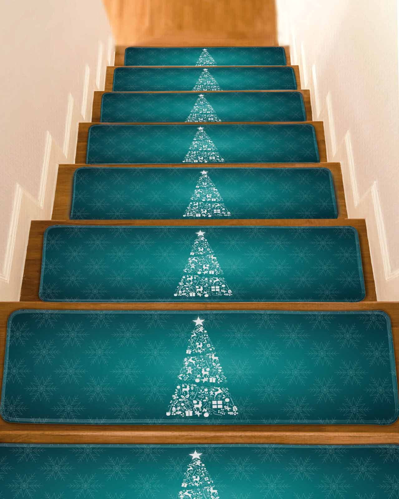 Dream Christmas Tree Stair Treads for Wooden Steps Indoor Runner Rug ...